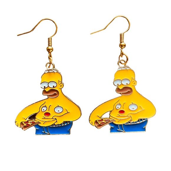 Simpsons | Jewelry | Homer Simpson Pizza Simpsons Earrings | Poshmark